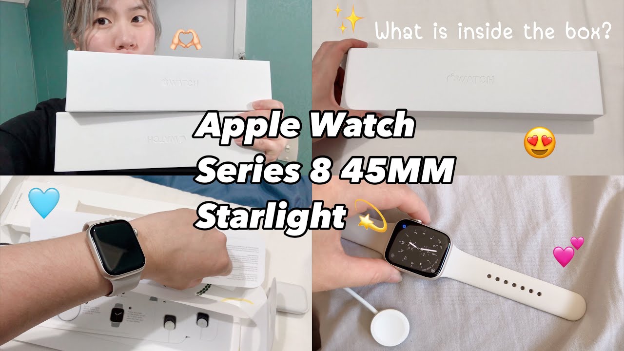 Unboxing the Apple Watch Series 8 ⌚💫and setup สี starlight มาดูกันว่าสวยขนาดไหน มีอะไรอยู่ใน ...