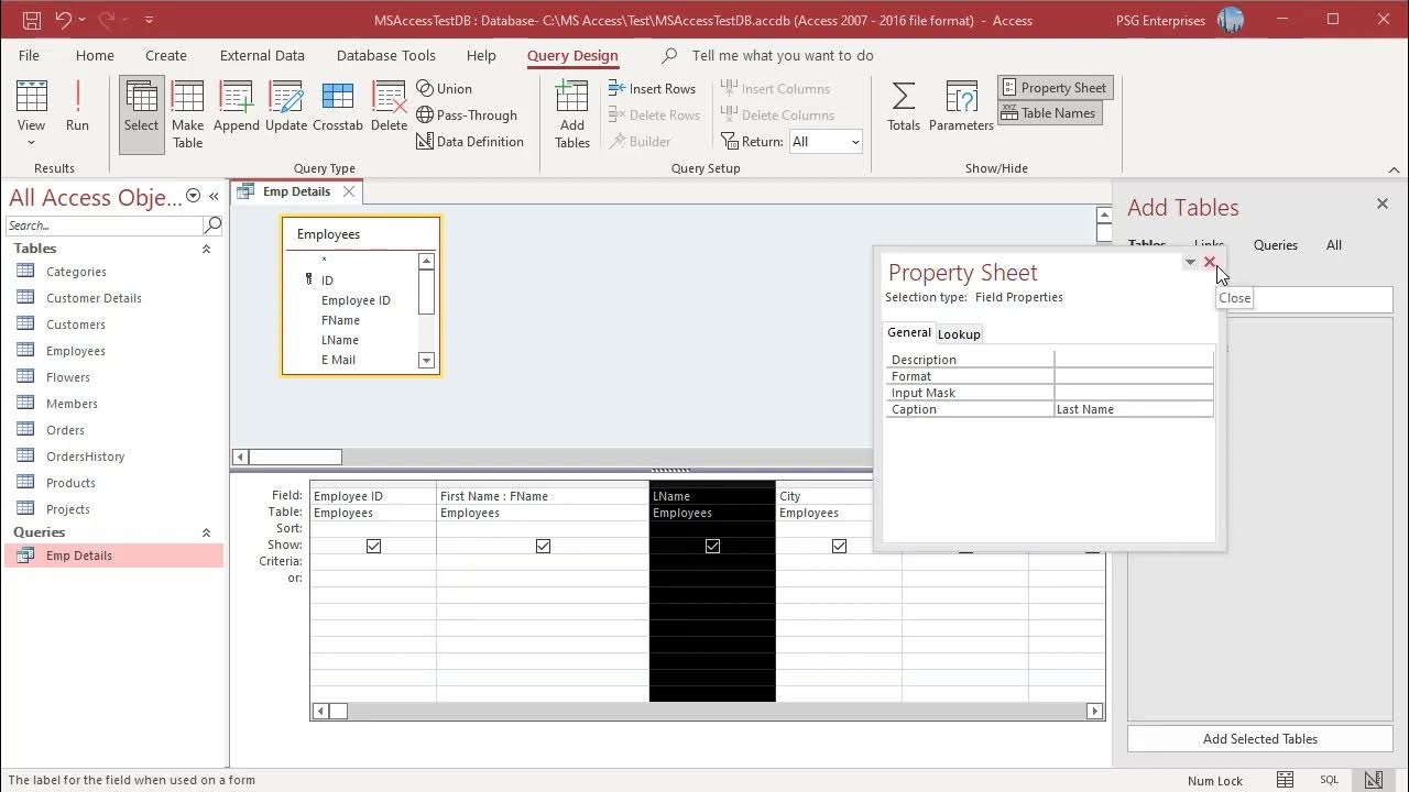 Create Aliases for Column Names in MS Access - Office 365 - YouTube
