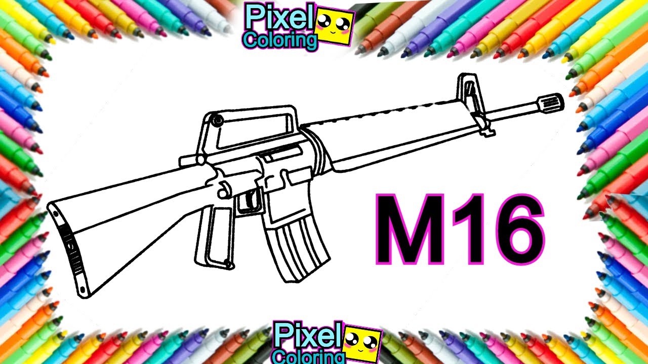 M16 NEW SKIN - Coloring Pages DRAW and coloring drawing pubg CS - GO ...