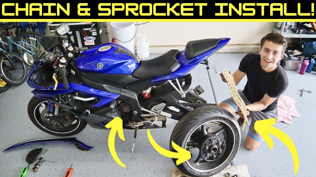 (06'-21') Yamaha YZF-R6 Chain and Sprocket Replacement Tutorial - YouTube