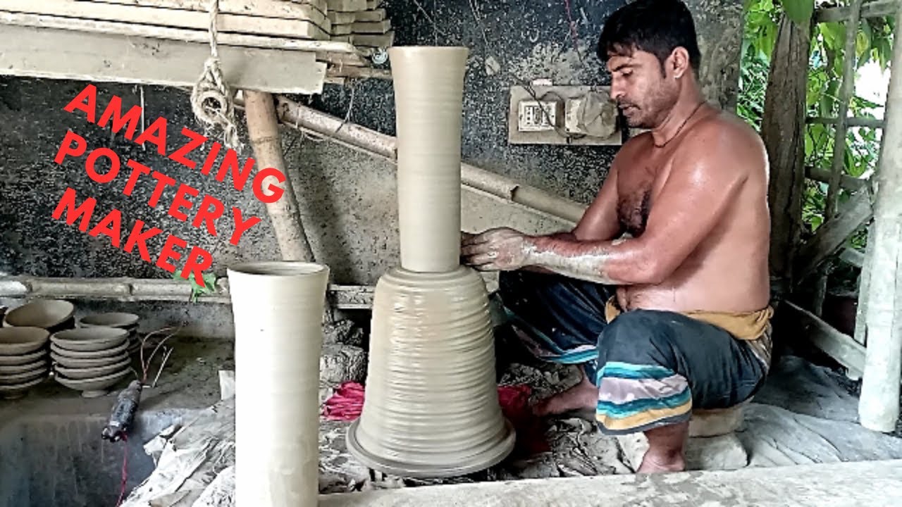 Amazing Primitive Skills of Village Potter. (Pottery Making With Clay ...
