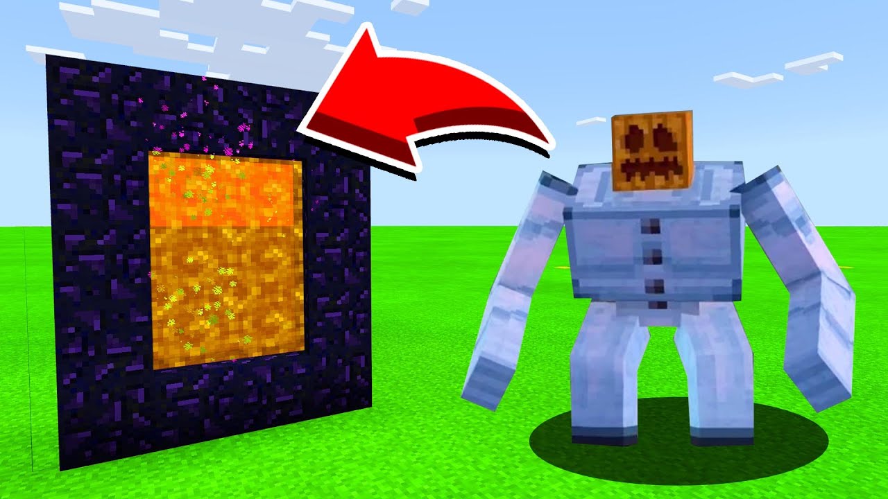How To Make A Portal To ICE GOLEM in Minecaft Pocket Edition/MCPE - YouTube
