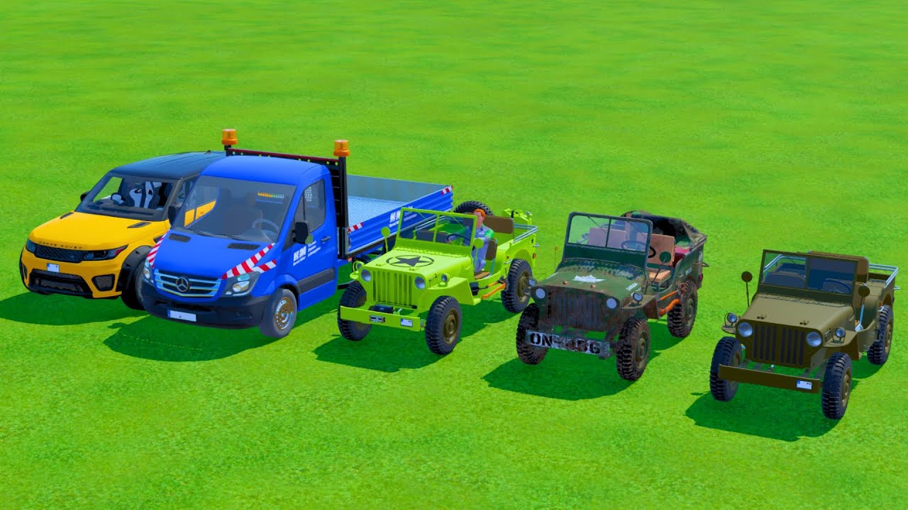 TRANSPORTING POLICE CARS, HOT WHEELS & CARS WITH BIG TRUCKS! Farming ...