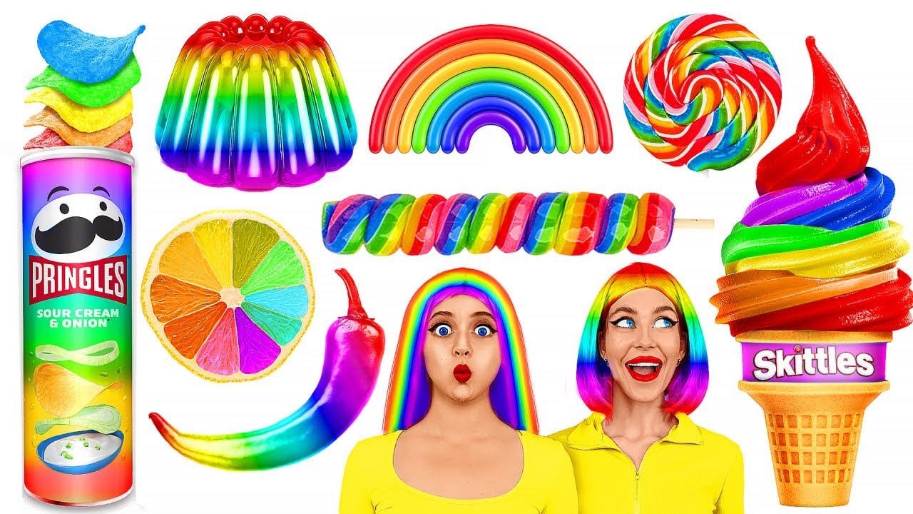Rainbow Challenge | Eating Only One COLOR Chocolate Food by Turbo Team ...