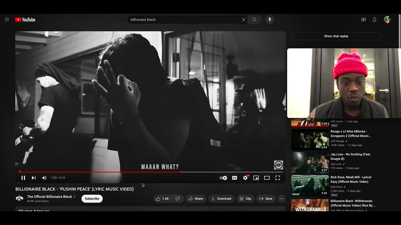 BILLIONAIRE BLACK - PUSHIN PEACE (LYRIC MUSIC VIDEO) REACTION VIRAL ...