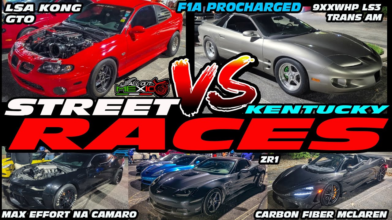 KENTUCKY STREET RACES - F1A PROCHARGED TRANS AM VS KONG LSA GTO, CAMARO ...