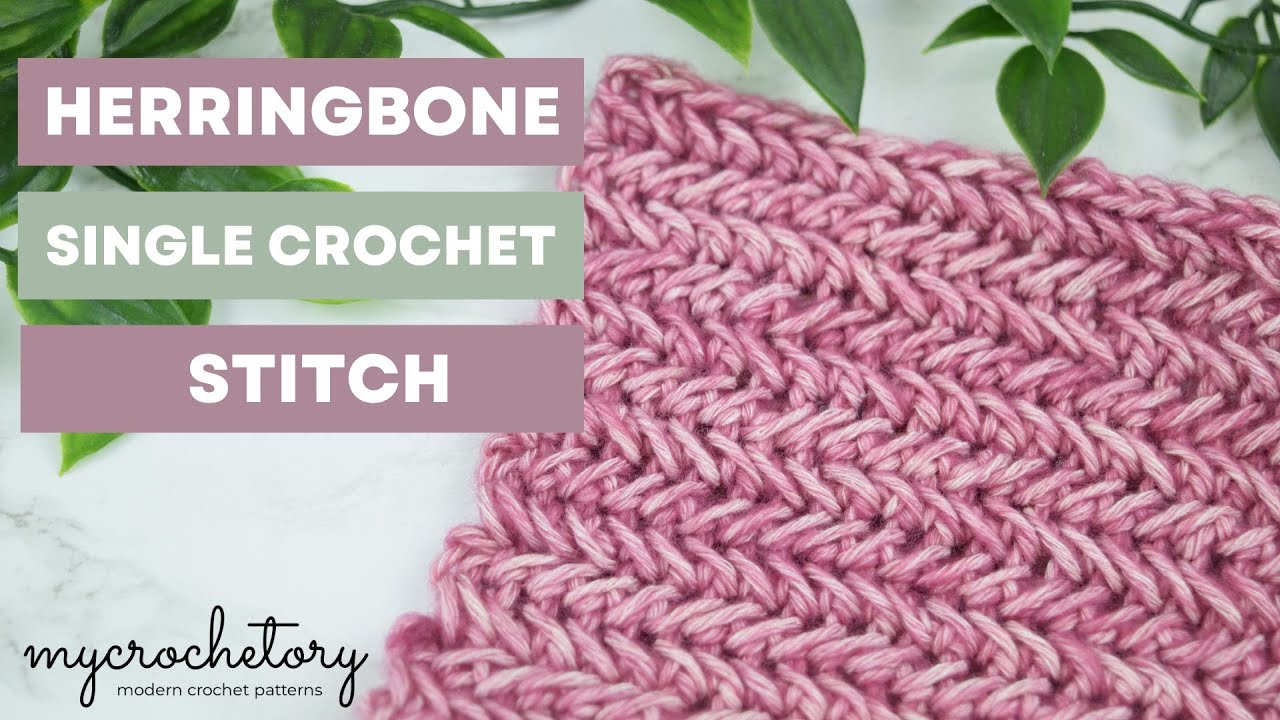 How to crochet Herringbone Stitch - step by step VIDEO TUTORIAL - YouTube