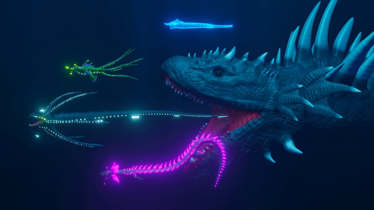 Sea monster eat sea monster - fish eat fish series - YouTube