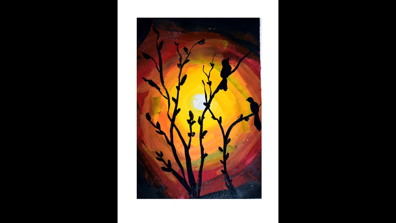 SIMPLE ACRYLIC PAINTING BEGINNERS / Flock of Colors - YouTube