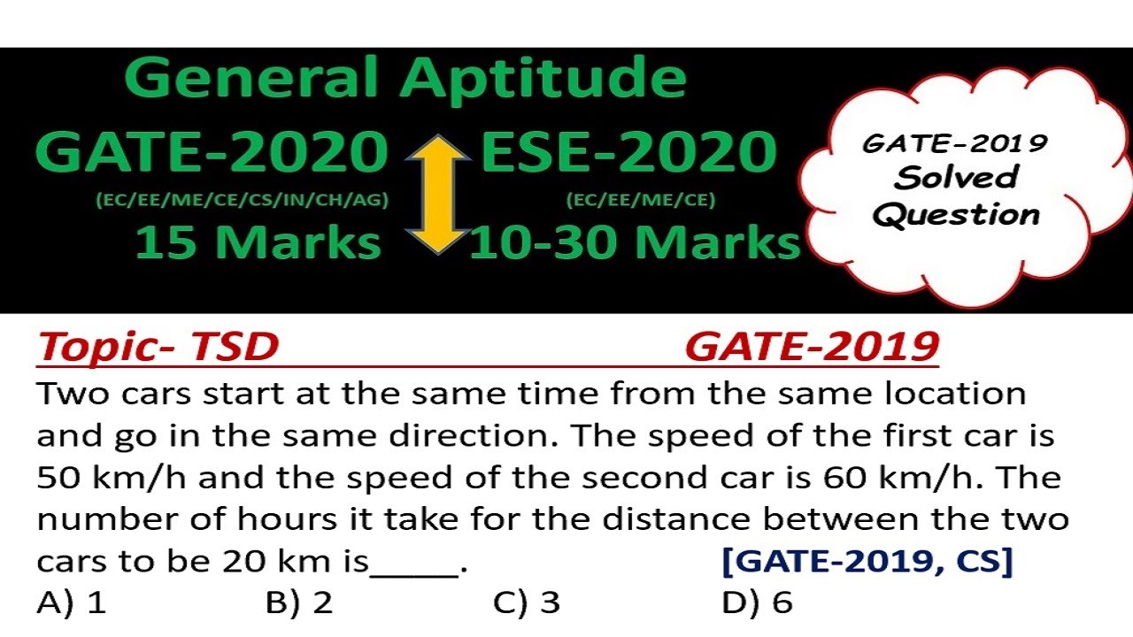 Aptitude for GATE(Day-61) | Previous year solved(Time Speed & Distance ...