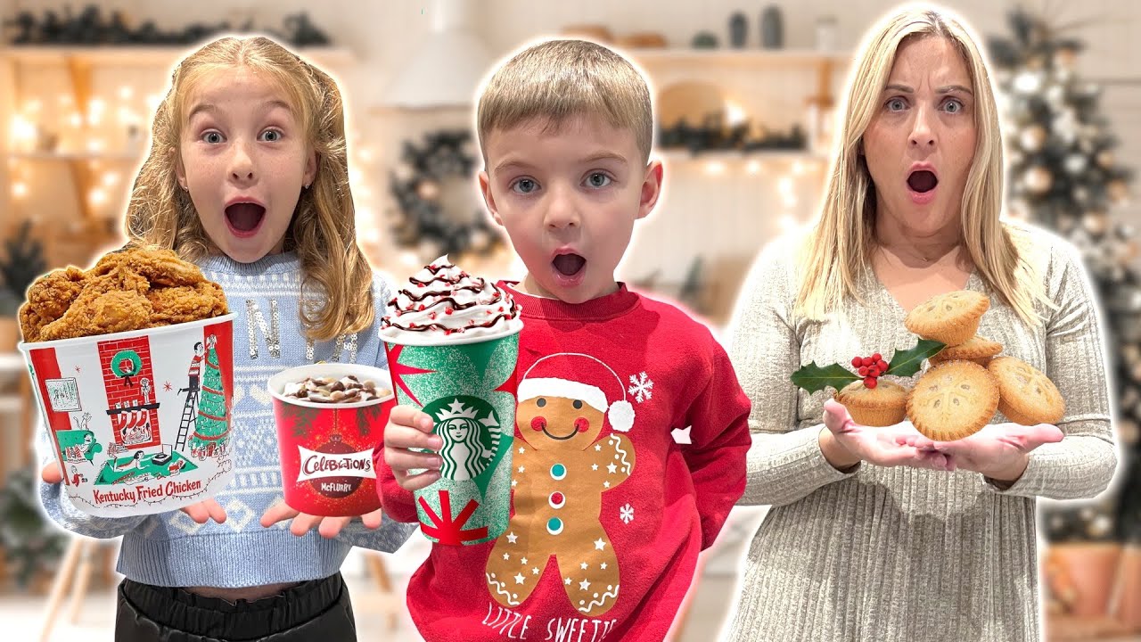 EATING ONLY CHRISTMAS FAST FOOD for 24 hours! - YouTube