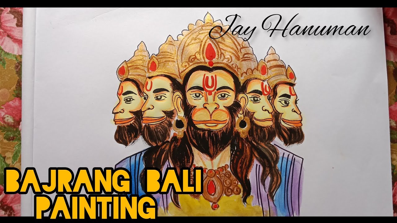 Bajrang Bali painting|Hanuman painting|Shree Ram,Jay bajrang Bali - YouTube