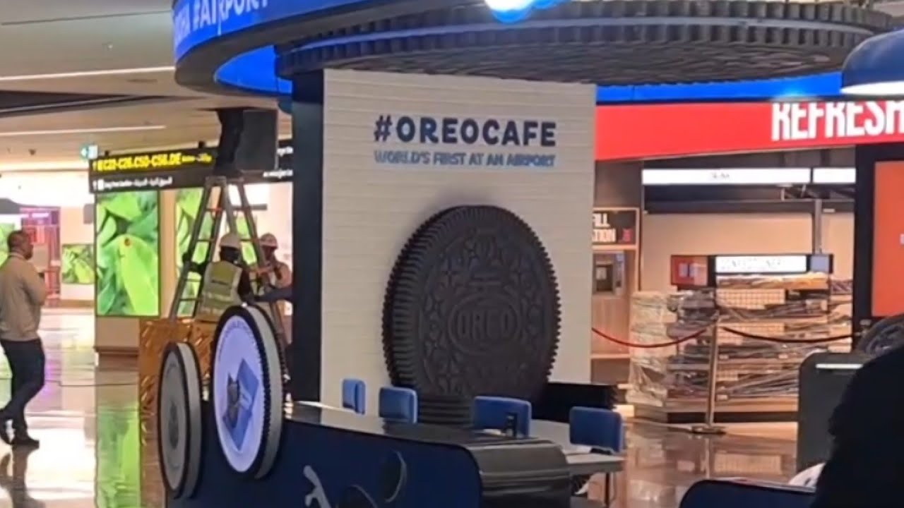 world first oreo cafe at Doha Hamad International Airport - YouTube