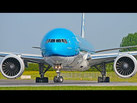 [4K] 80 Mins of CLOSE UP PlaneSpotting at Schiphol Airport - Outbound rush at Runway 36L
