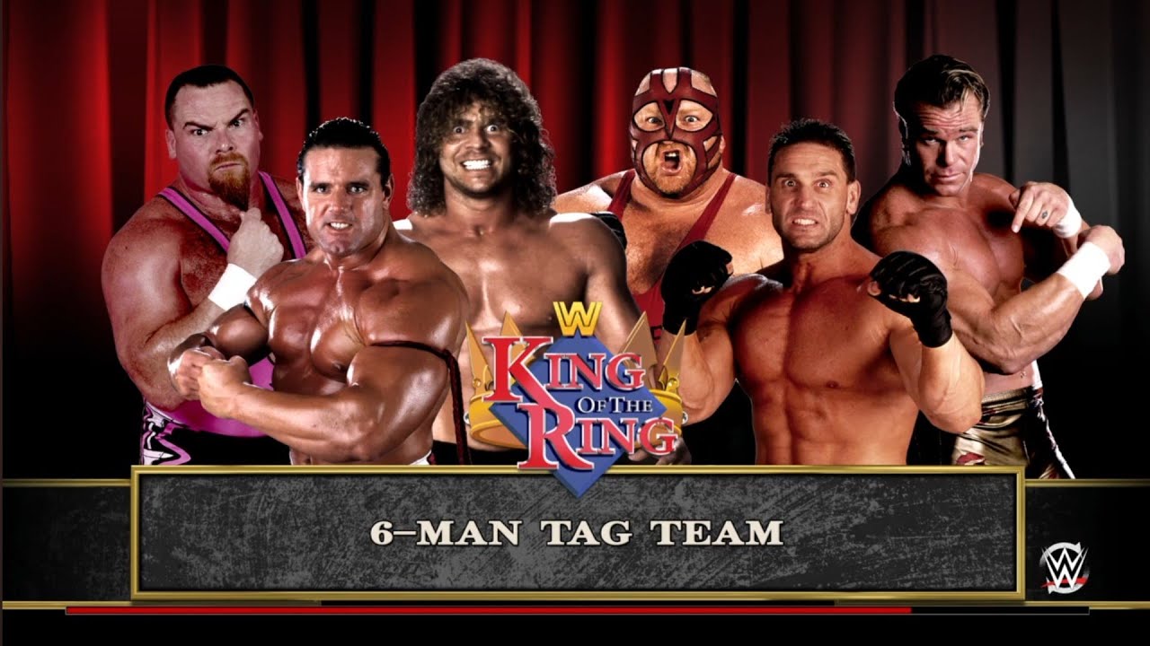 The Hart Foundation vs Vader, Shamrock & Gun. King of the ring 97. WWE ...