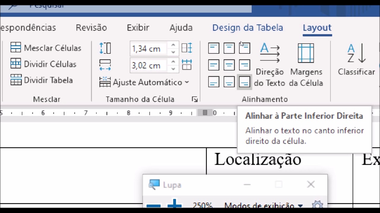 18 Word Ajustando alinhamento e margens na tabela - YouTube