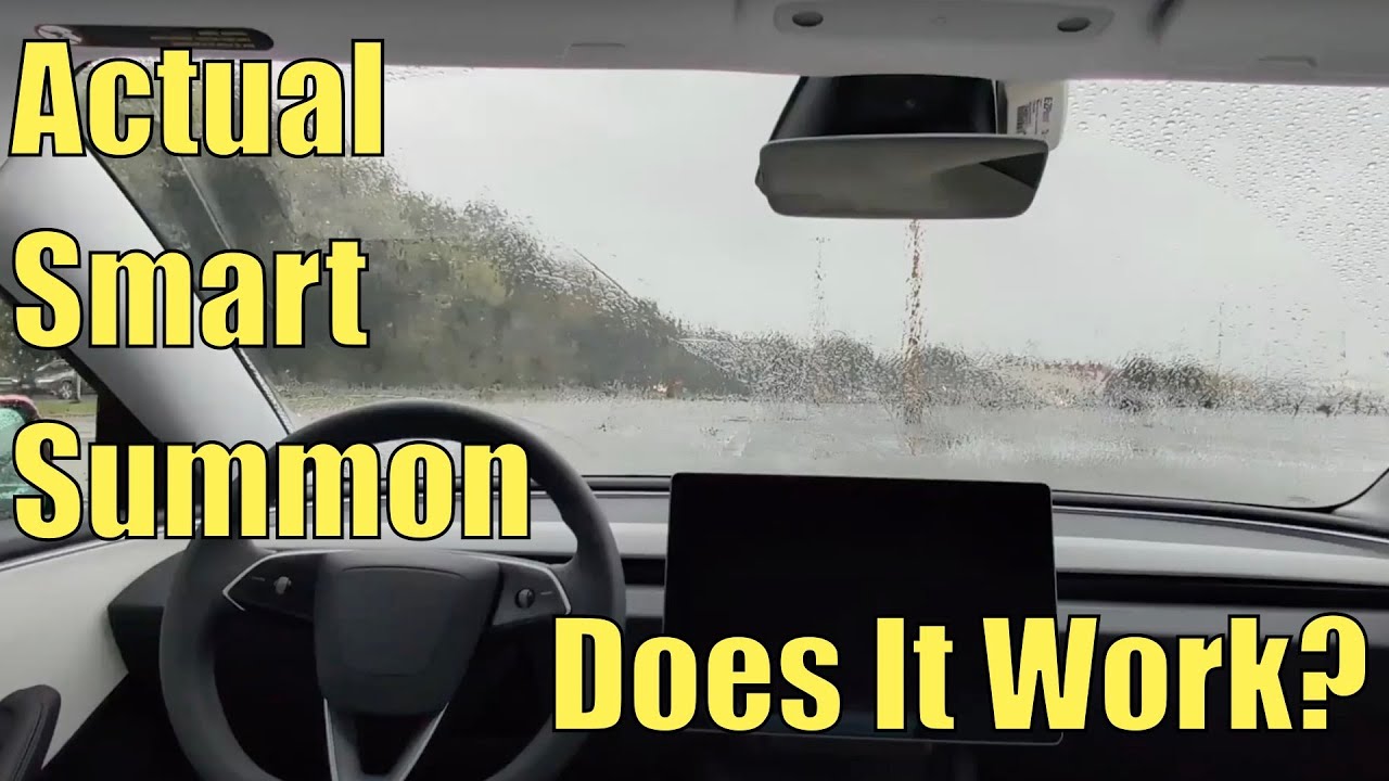 Testing Tesla FSD 12.5.4 Actual Smart Summon In The Rain! - YouTube
