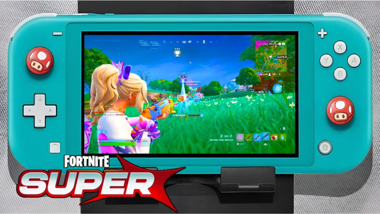 Fortnite on Nintendo Switch Lite Handheld Gameplay #1 - YouTube