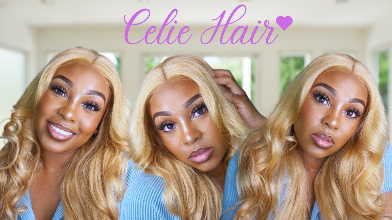 20IN HONEY BLONDE WIG INSTALL, FT CELIE HAIR & WIG DEALER - YouTube
