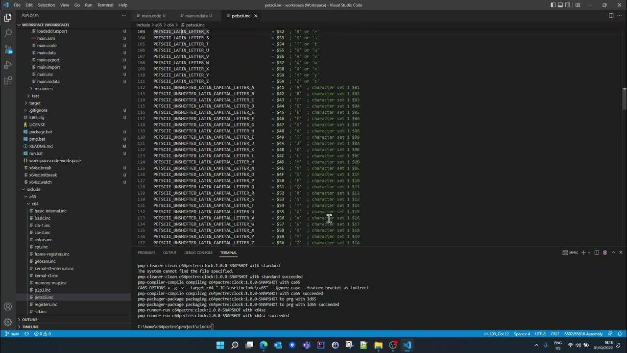 6502 Assembly Tutorial: Clock application for the Commodore 64, Part 1 ...