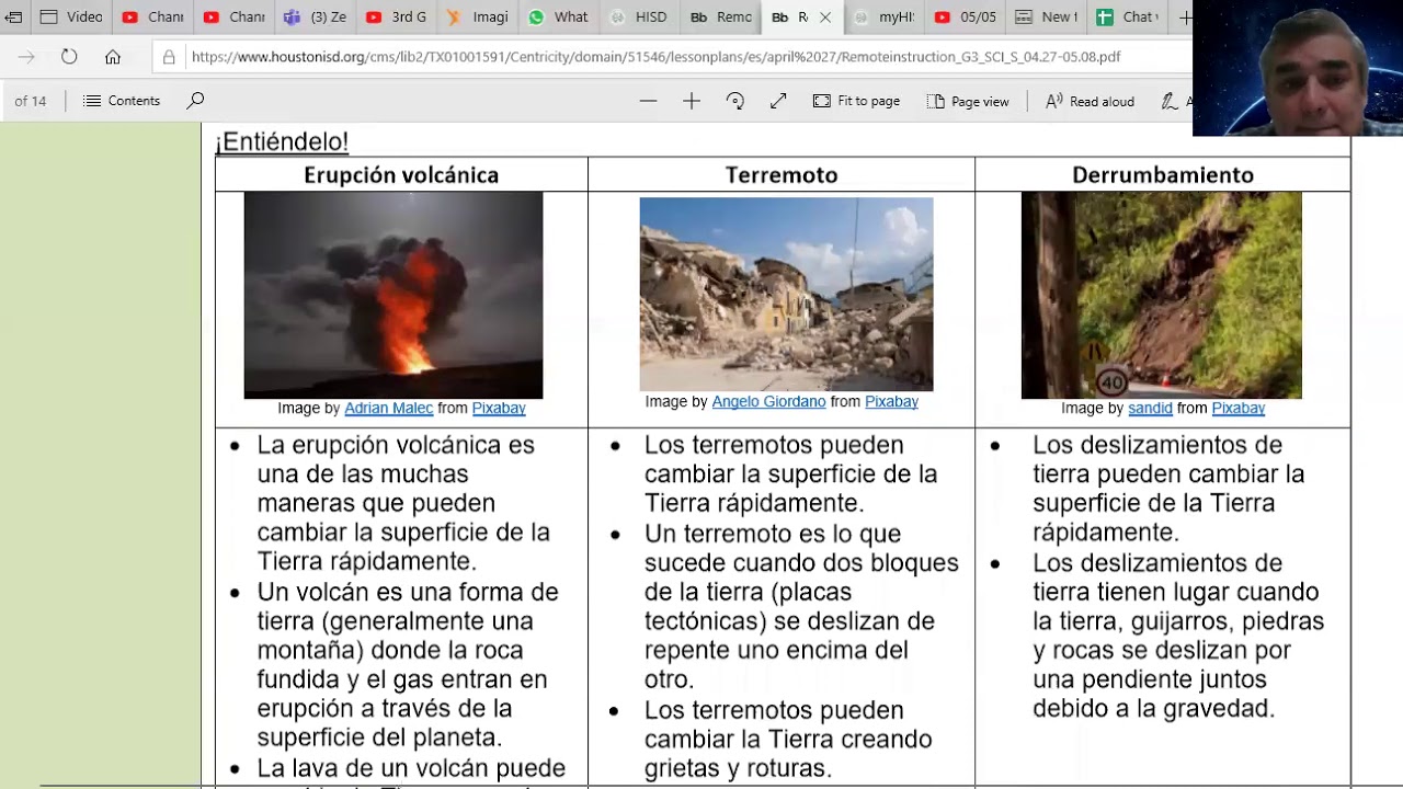 3rd. Grade Science Spanish Fast Earth Changes Mr. Pineda - YouTube