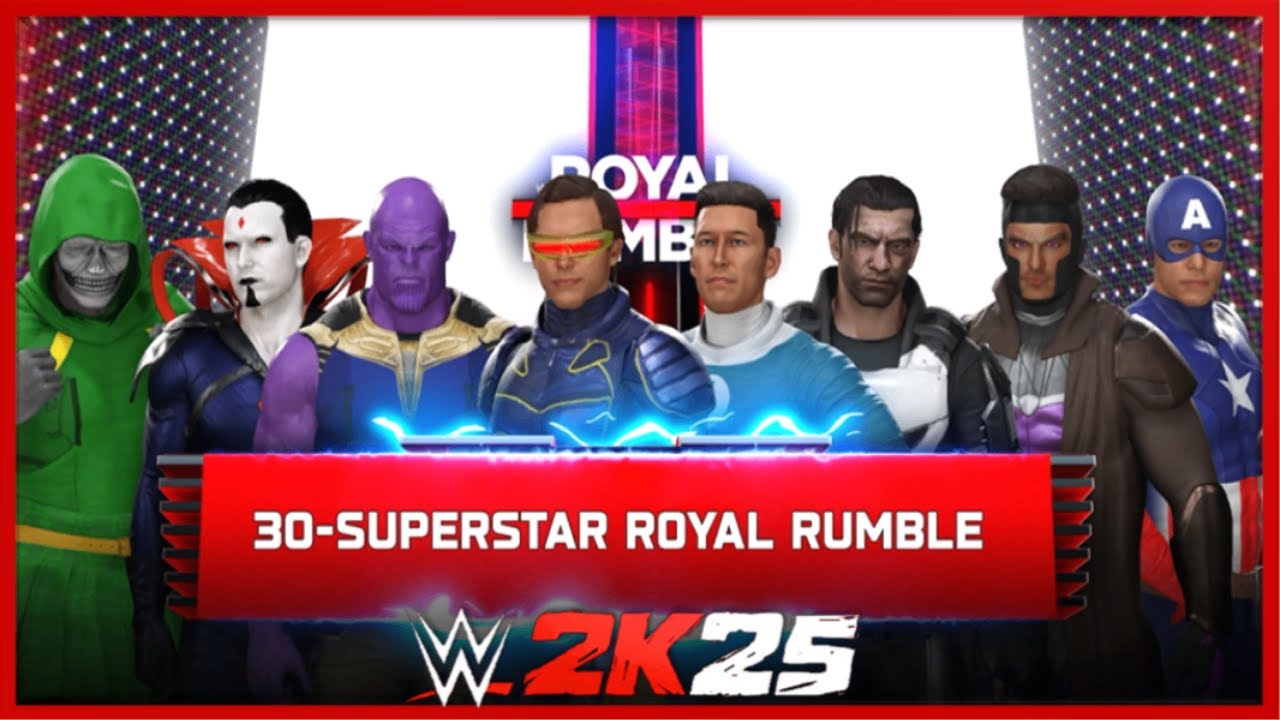 WWE 2K25: Marvel male characters (Royal Rumble Match) - YouTube