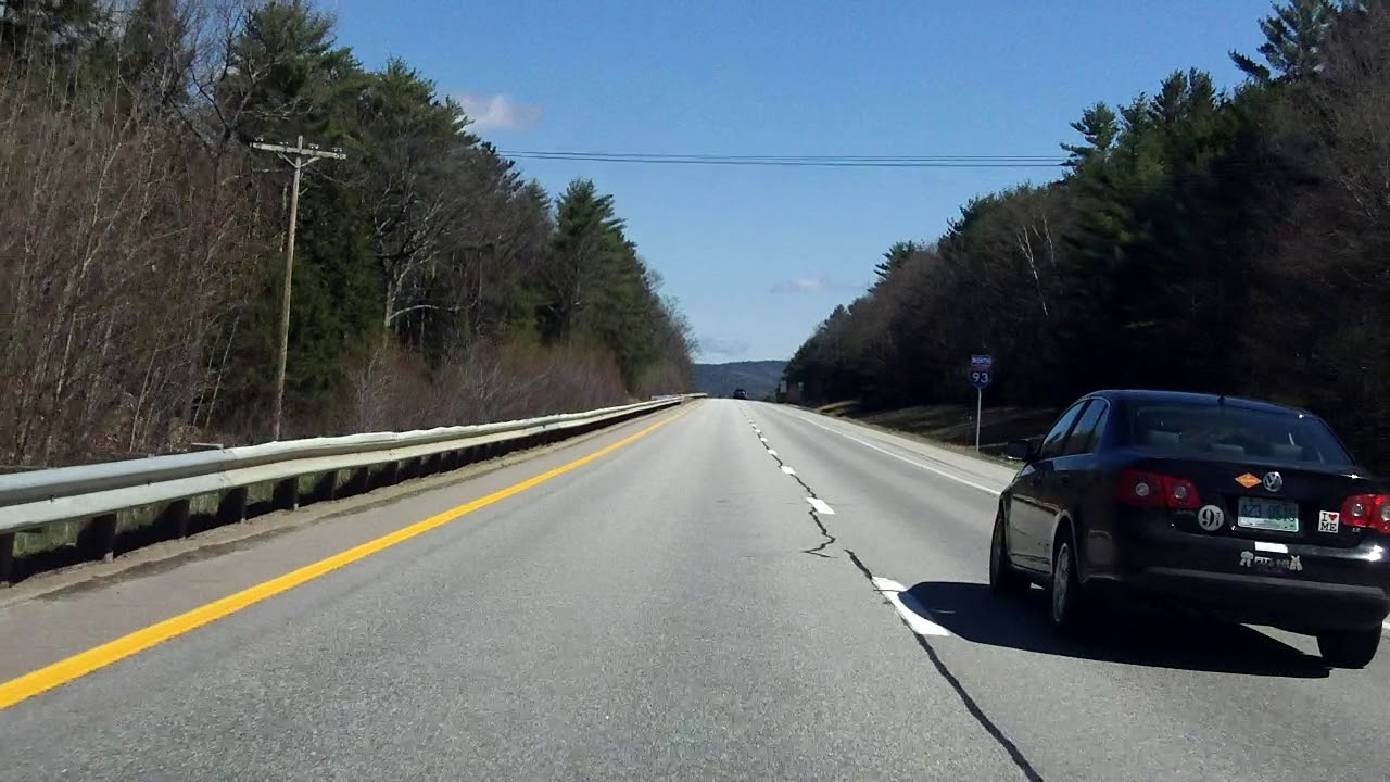 Interstate 93 - New Hampshire (Exits 20 to 23) northbound - YouTube