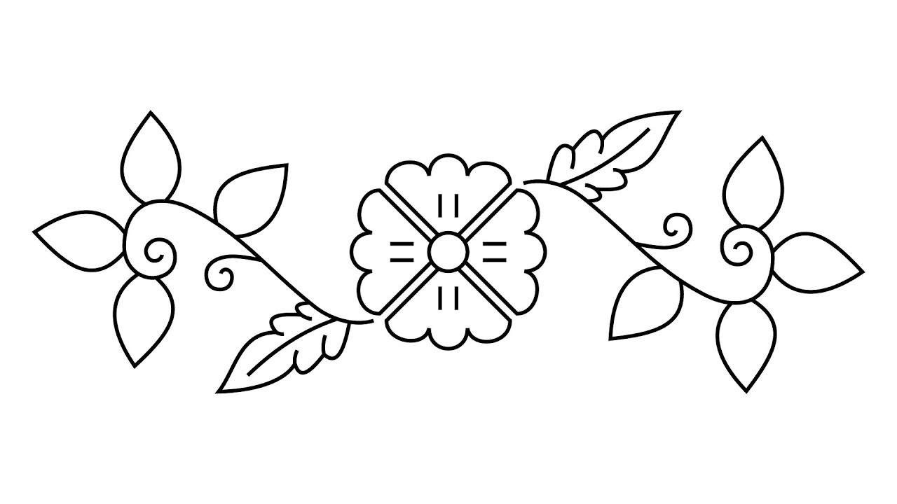 How to draw bangladeshi nakshi kantha design - YouTube
