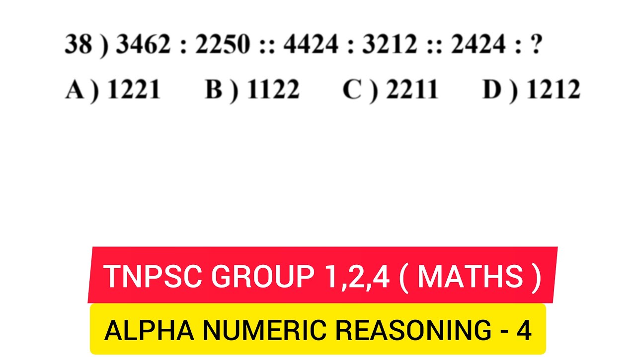 TNPSC | GROUP 1,2,4 | MATHS | ALPHA NUMERIC REASONING 4 | ARIVUSAAL ...