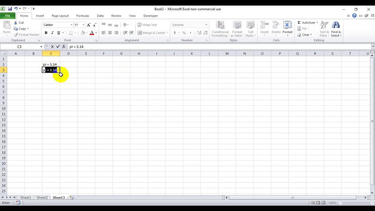 How to write pi symbol in excel - YouTube
