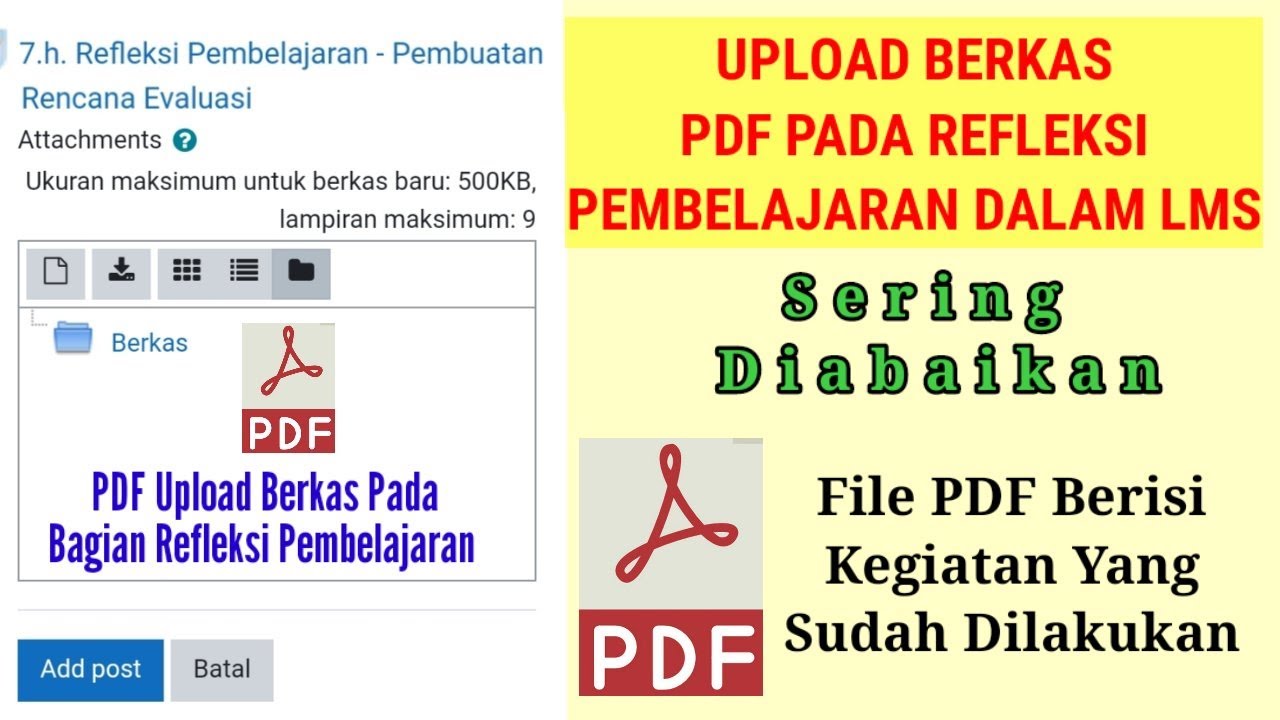 Upload Berkas PDF Pada Refleksi Pembelajaran Dalam LMS - YouTube