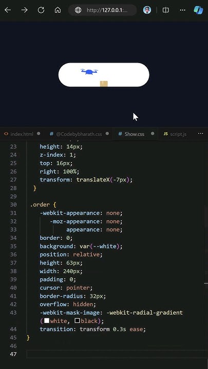 Day 020 - 🤯Micro Css order button animation #coding #webdevelopment #freecodecamp #frontend #css ...