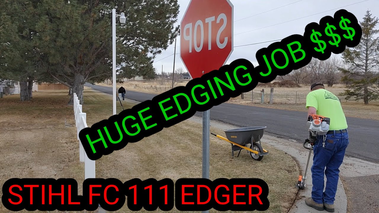 HUGE COMMERCIAL EDGING JOB$$$$ LAWN CARE !!! - YouTube