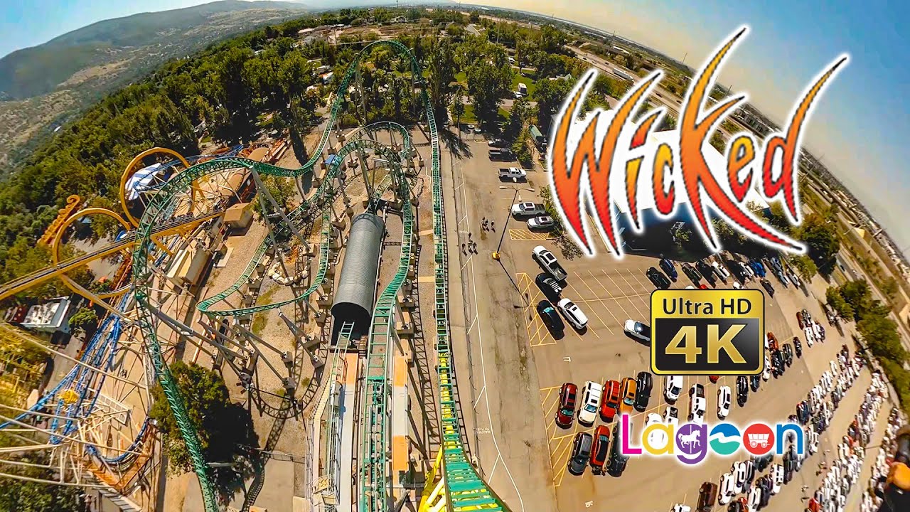 Wicked Roller Coaster On Ride Front Seat Ultra HD 4K POV Lagoon 2021 09 ...