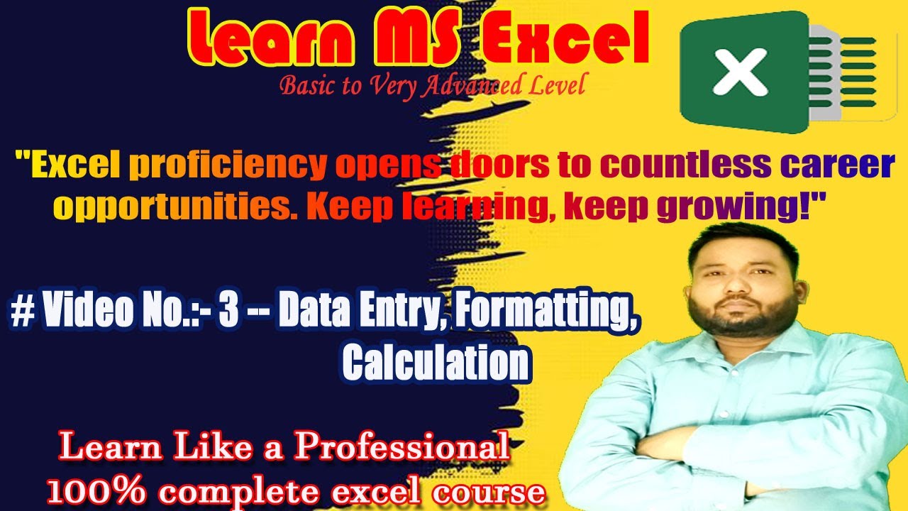 Excel Tutorial I Day 3 I How To Enter Data Formatting And Some Basic 4646