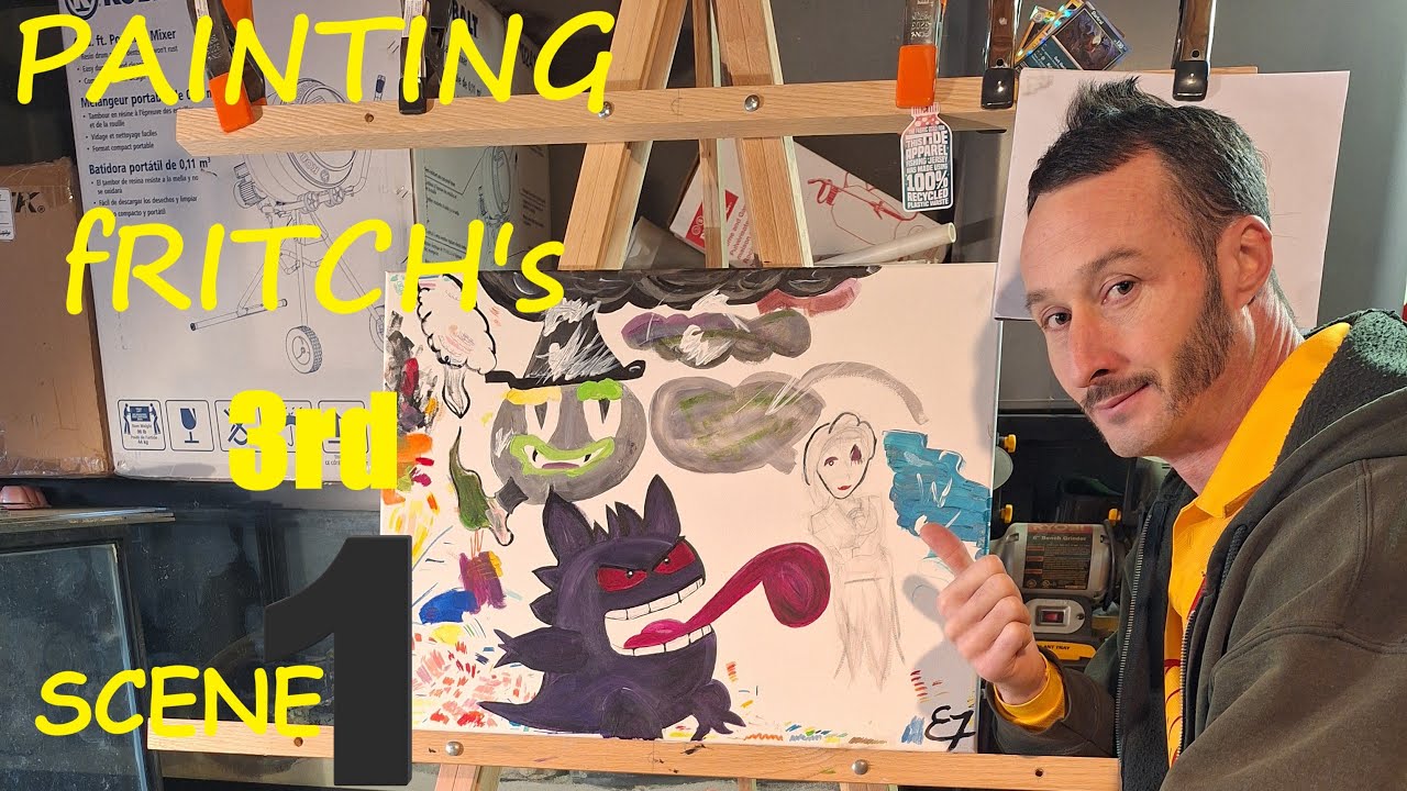 Painting fritch's 3rd scene 1 Space #art #live #pokemon - YouTube