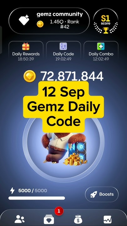 Gemz Daily Code 12 Sep | Gemz Daily Code Today| Gemz Daily Cipher word HODL September 12, 2024 ...