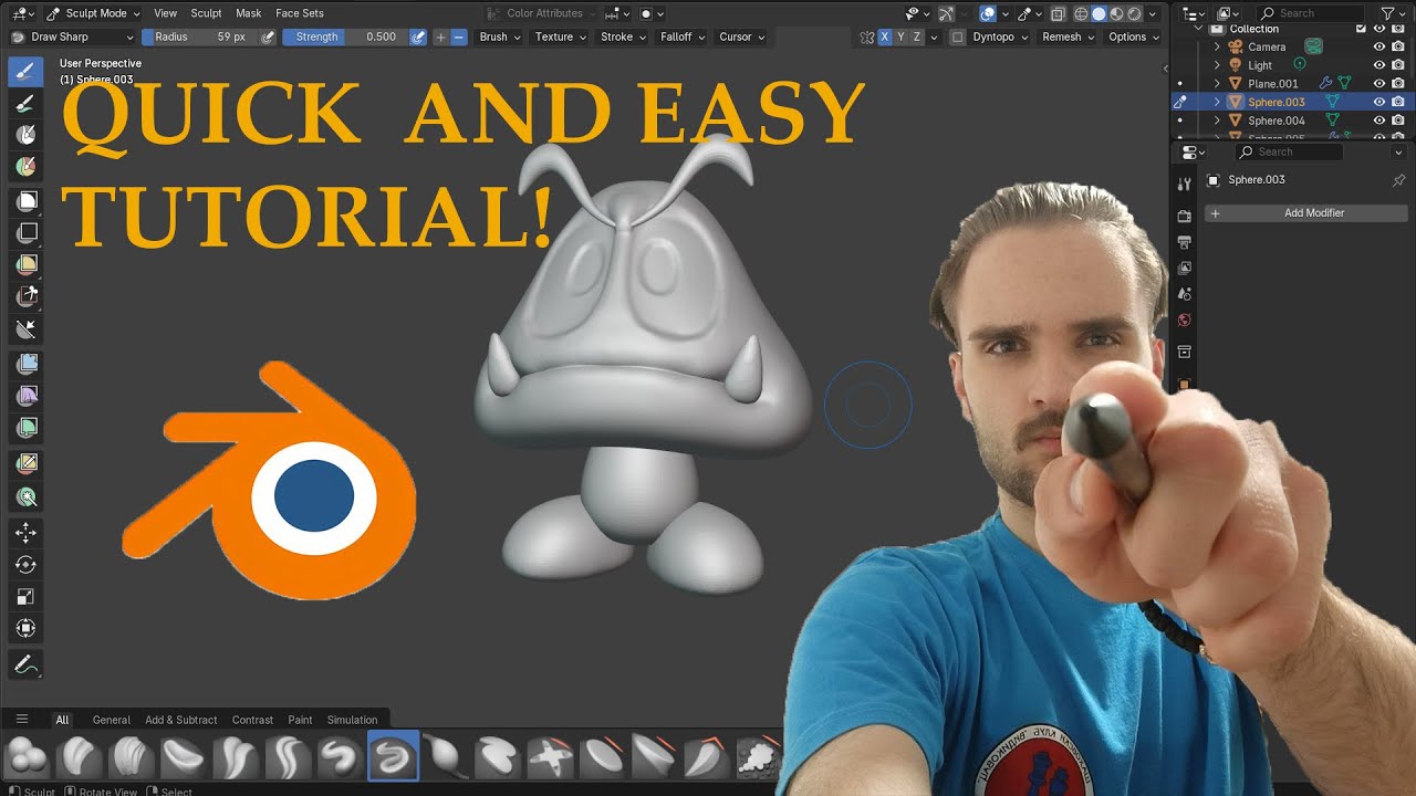 How to make Goomba in Blender in 7 minutes! - YouTube