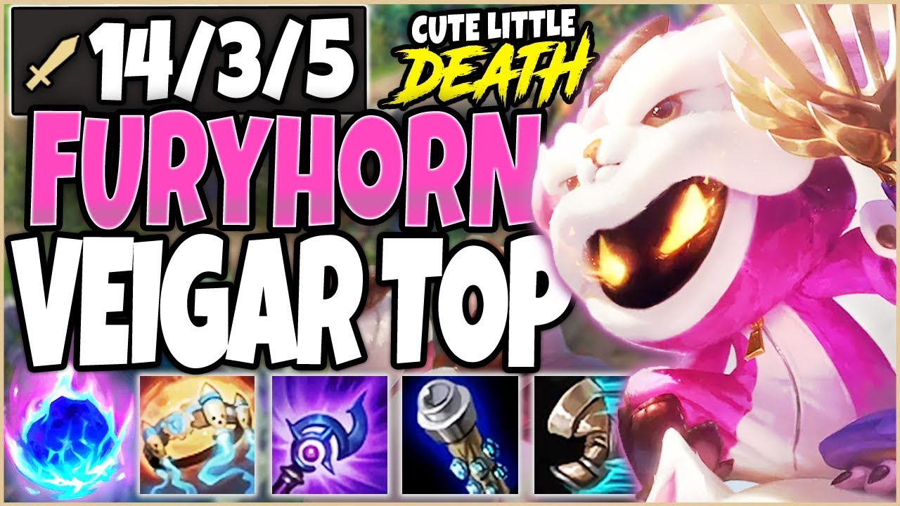VEIGAR TOP LANE CUTE DEATH 🔥 NEW Furyhorn Cosplay Veigar Skin 🔥 LoL ...