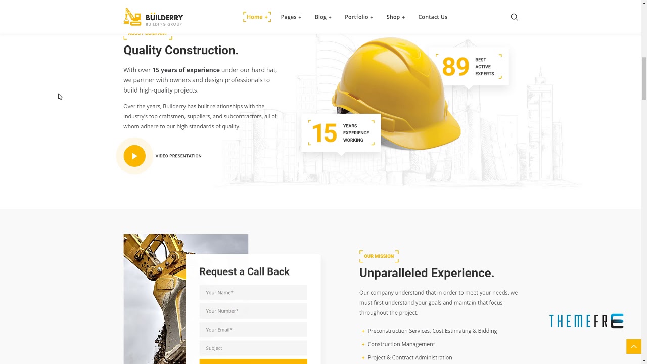 Builderry - Construction and Building WordPress Theme Geordie Ty - YouTube
