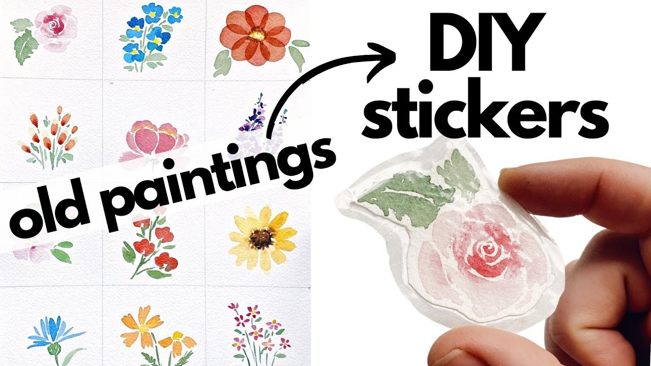 Paintings into stickers! Using 2 materials you probably already have ...