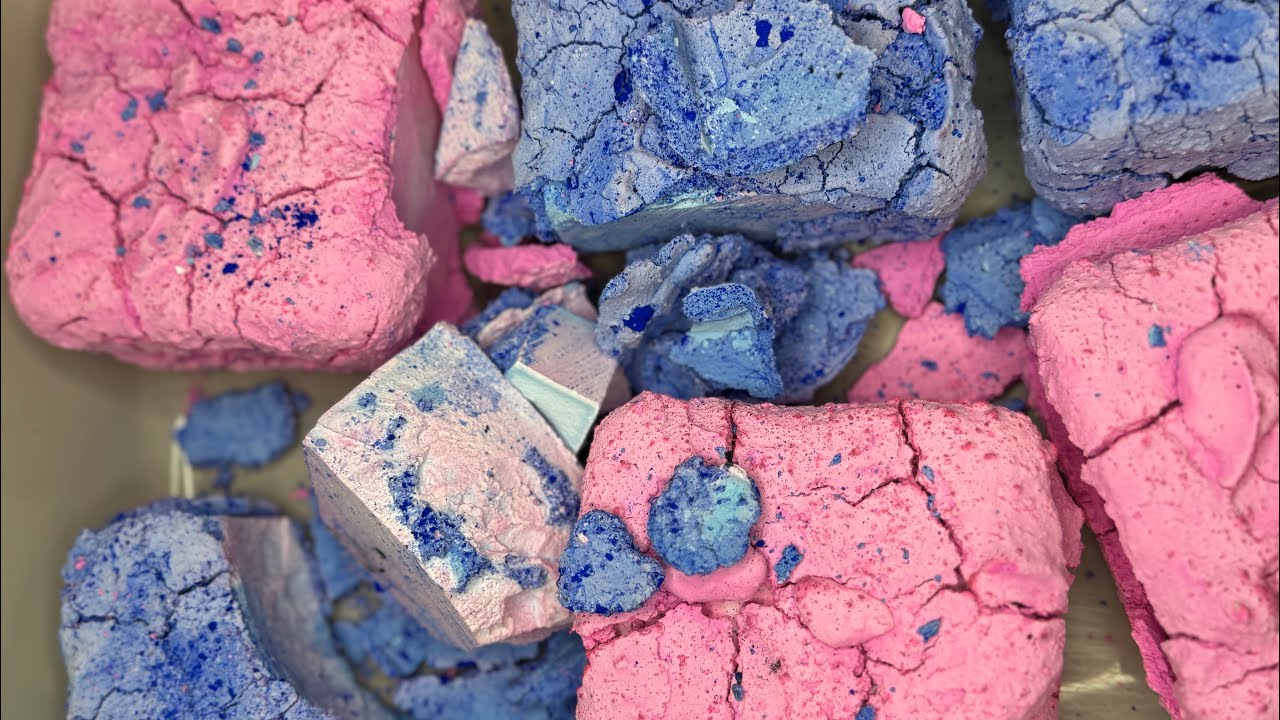 Pink and Blue Pasted Blocks 🩷💙| Oddly Satisfying | Chalk Crushing ...