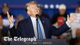 Donald Trump does silly walk as he mocks Ron DeSantis claiming he wears ...