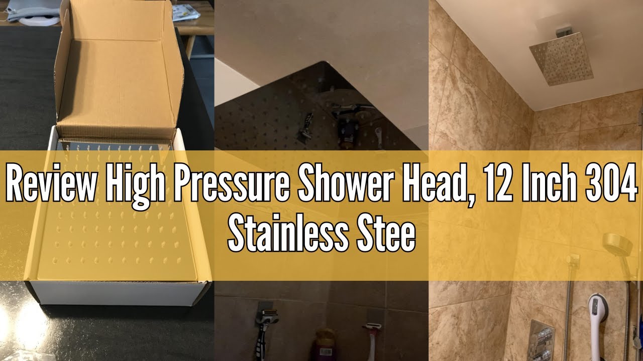 Review High Pressure Shower Head, 12 Inch 304 Stainless Steel Rain ...
