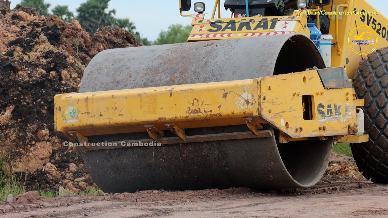 Bulldozer Dump Truck Excavator Roller Working Building Road ...