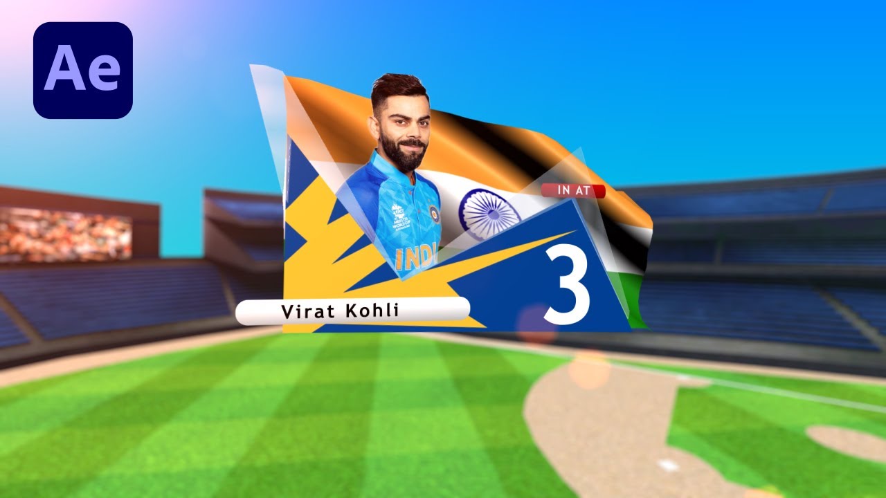 After Effects Tutorial: Cricket Title Animation | Simple Way - 3D Flag ...