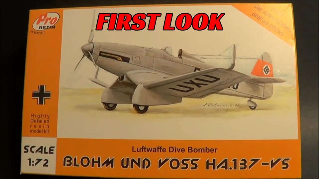 Blohm und Voss Ha.137-V5 Dive Bomber Scale Model Kit Open Box Review ...