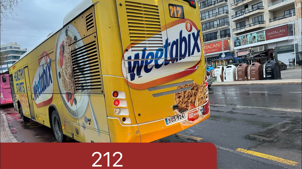 Malta Bus Route 212（Ferries 5-Bugibba Bay 1）8x speed 1st person pov ...