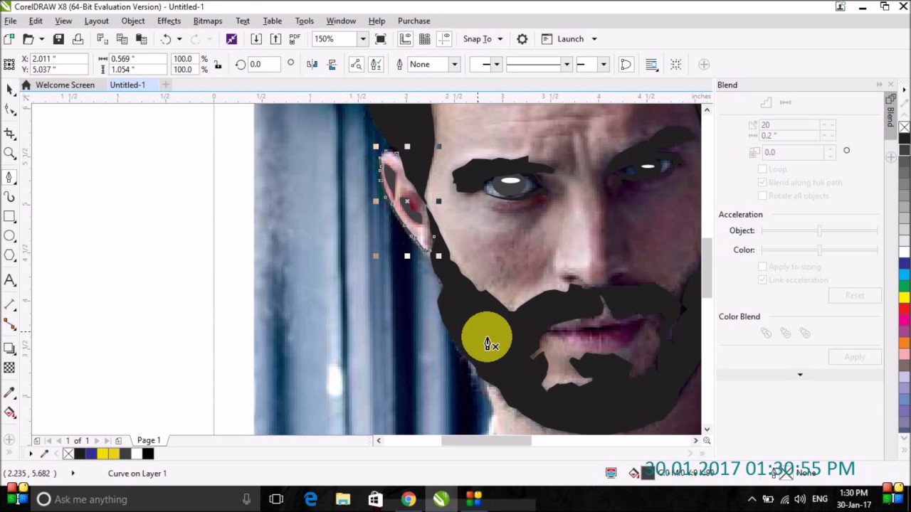 how to drow victor art easy in corel drow - YouTube