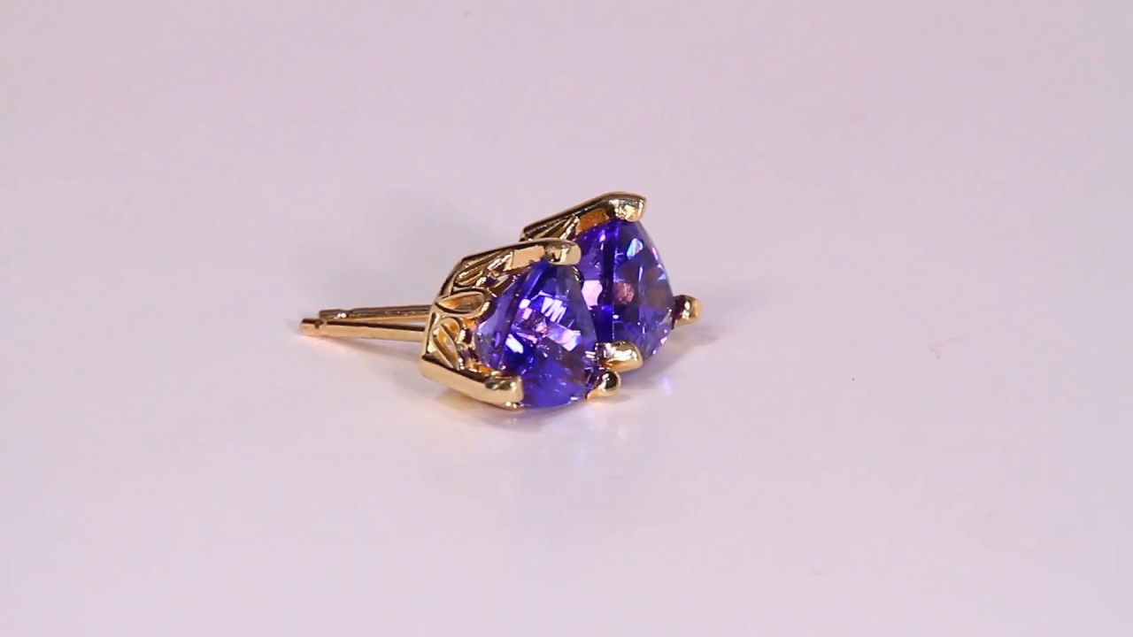 MVI 6827Tanzanite Earrings 5.57 Carat BVE Color - YouTube